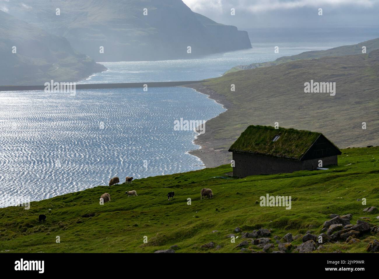 Lake Eidi, Funningur, Eysturoy, Faroe Islands, Denmark Stock Photo - Alamy