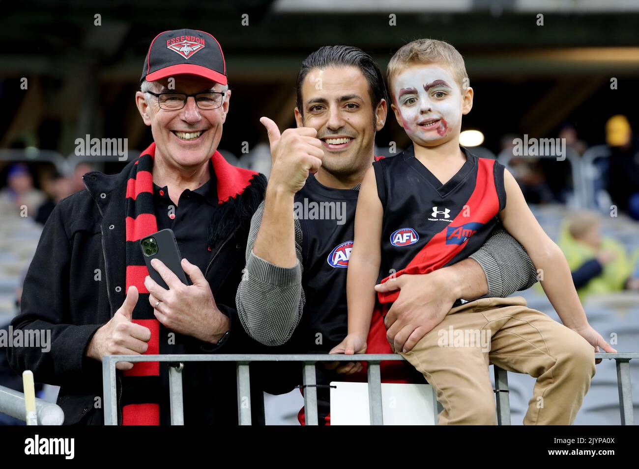 Bombers fans are seen before the Round 11 AFL match between the West ...