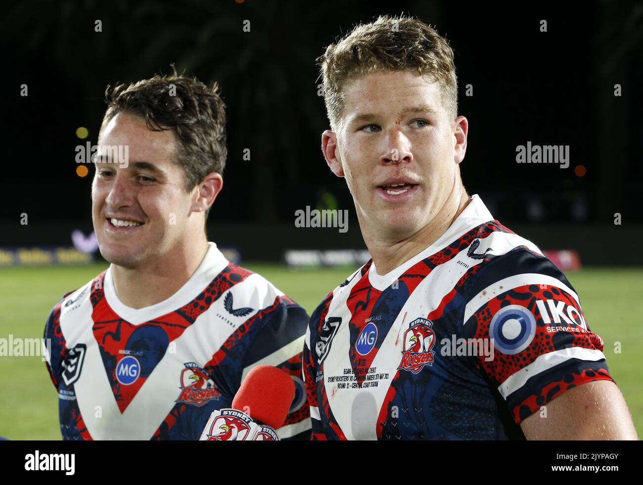 Nat Butcher and brother Egan Butcher after the Round 12 NRL match ...