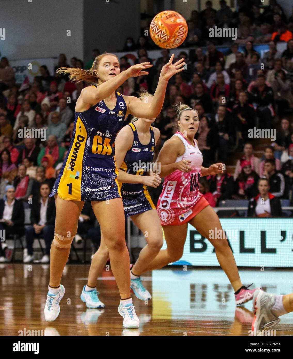 Stephanie Wood of the Lightning during the Round 5 Super Netball match ...
