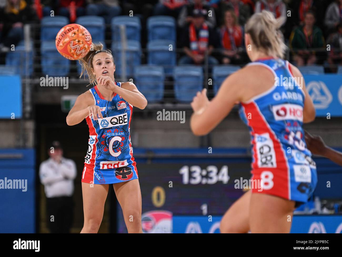 Paige Hadley of the Swifts in action during the Round 5 Super Netball ...
