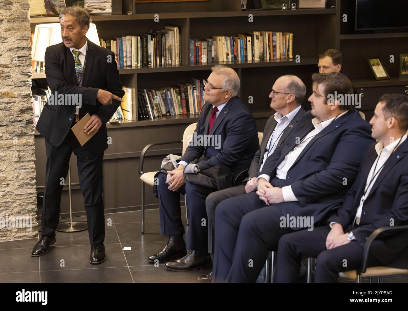 Australian Prime Minister Scott Morrison, and NZ Maori advisor Martin ...