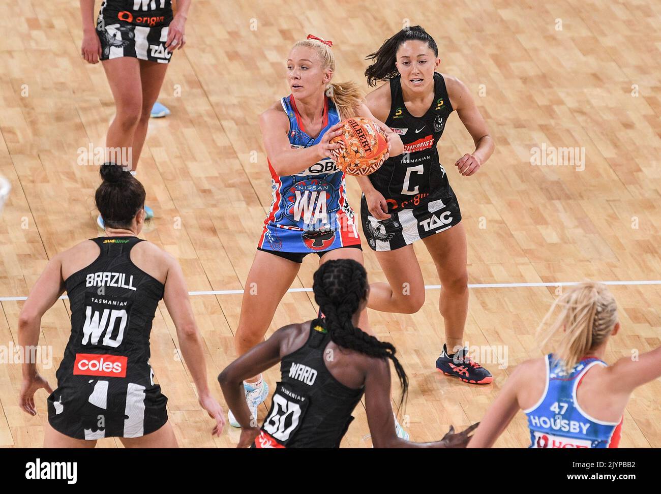 Tayla Fraser of the Swifts in action during the Round 5 Super Netball ...