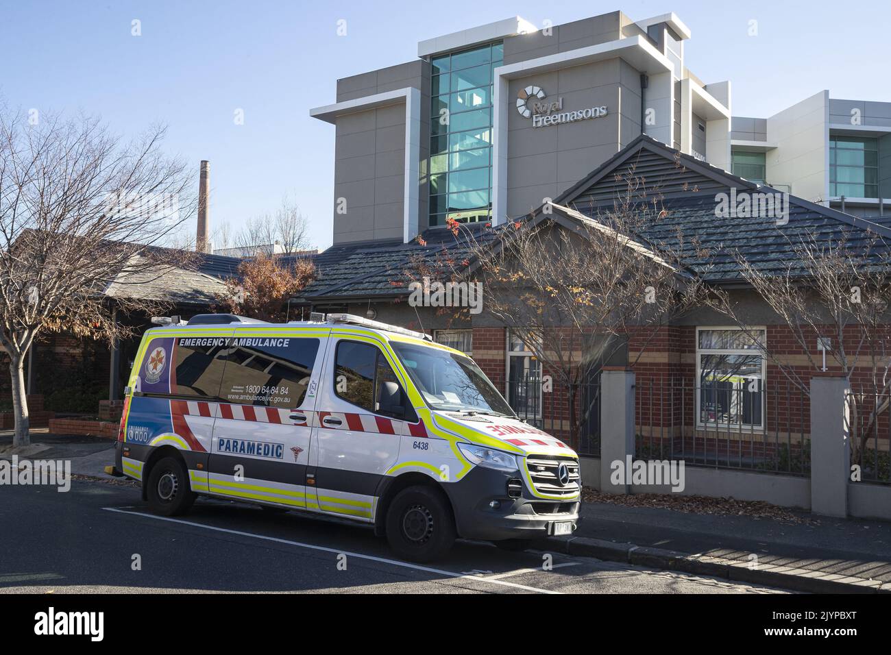 A Paramedic Ambulance is seen outside Royal Freemasons Coppin Centre is ...