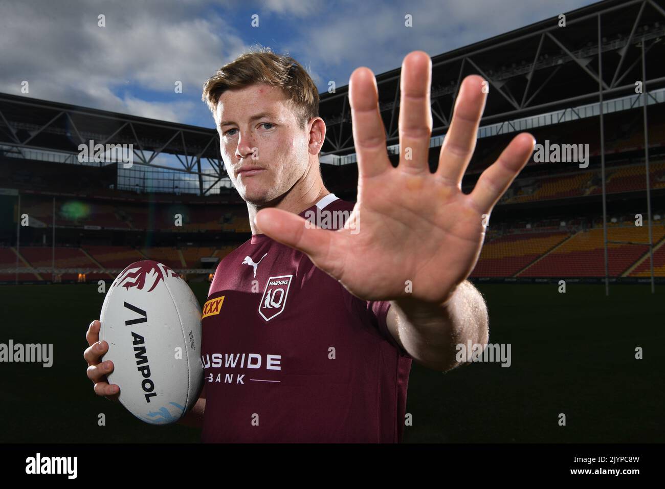 Harry Grant is seen posing for a photograph at Suncorp Stadium after he ...