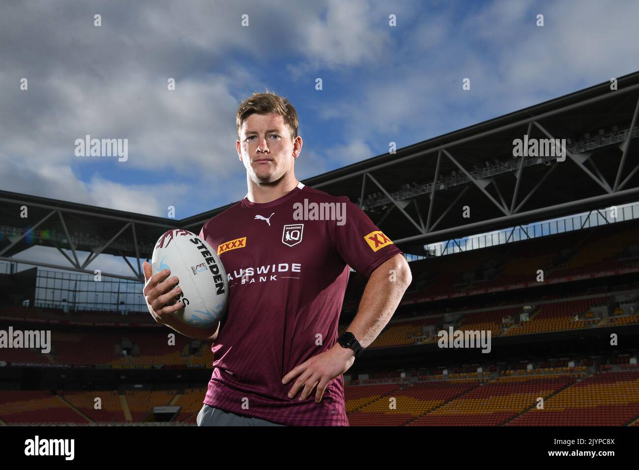 Harry Grant is seen posing for a photograph at Suncorp Stadium after he ...