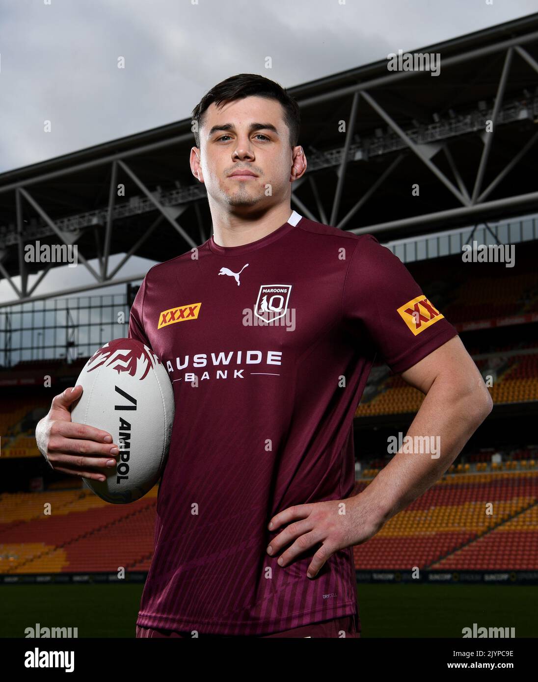 Reed Mahoney is seen posing for a photograph at Suncorp Stadium after ...