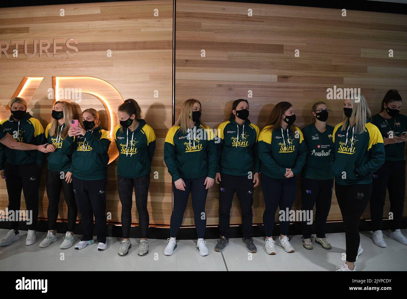 Members of the Aussie Spirit, Australia’s Olympic softball team depart ...