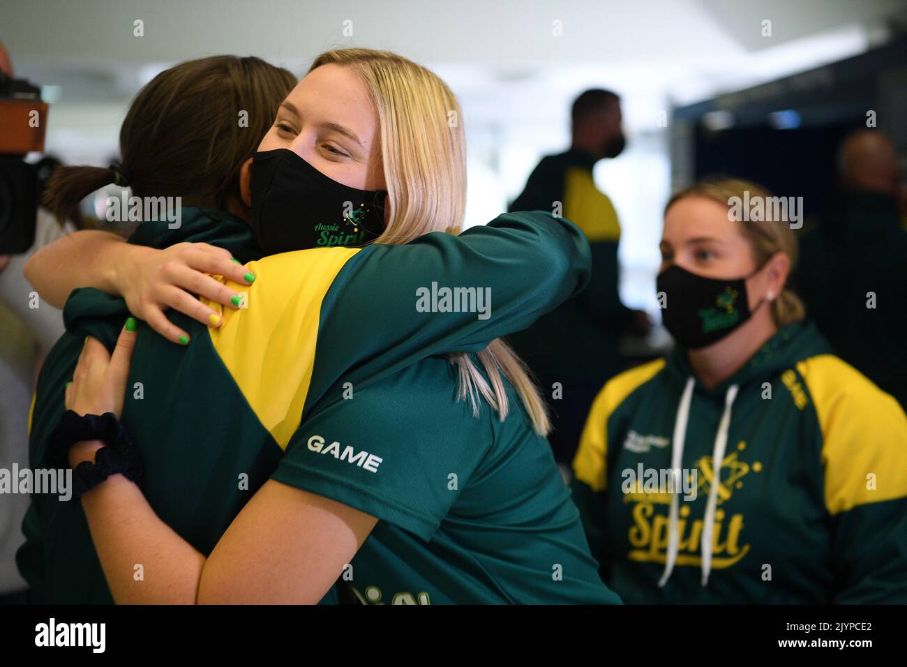Members of the Aussie Spirit, Australia’s Olympic softball team depart ...