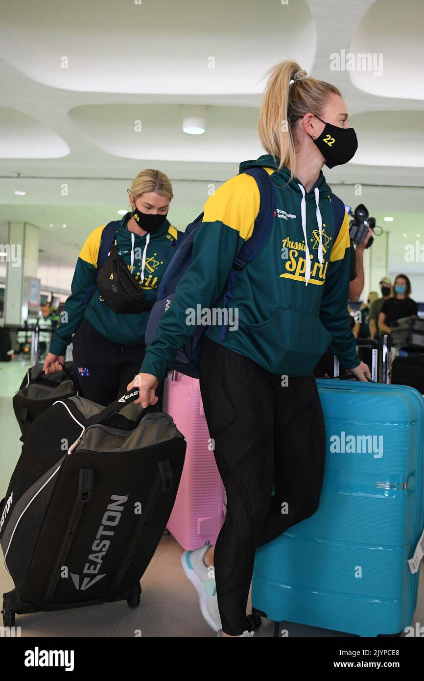 Members of the Aussie Spirit, Australia’s Olympic softball team depart ...