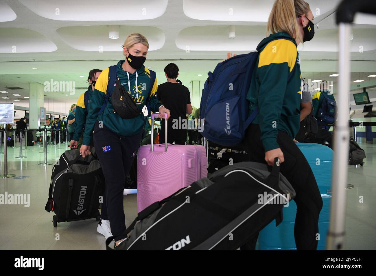 Members of the Aussie Spirit, Australia’s Olympic softball team depart ...