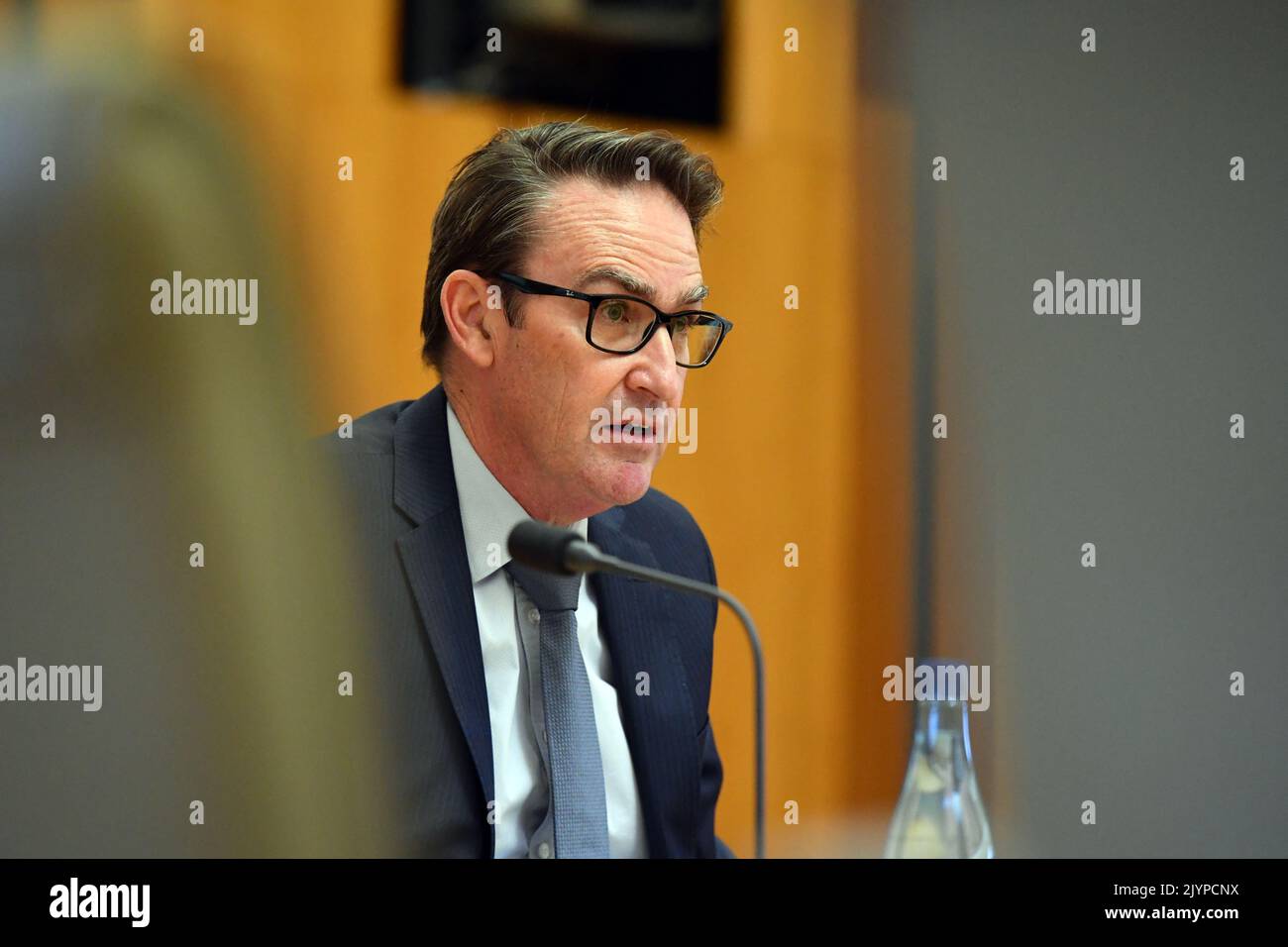Secretary to the Treasury Dr Steven Kennedy during Senate Estimates at ...