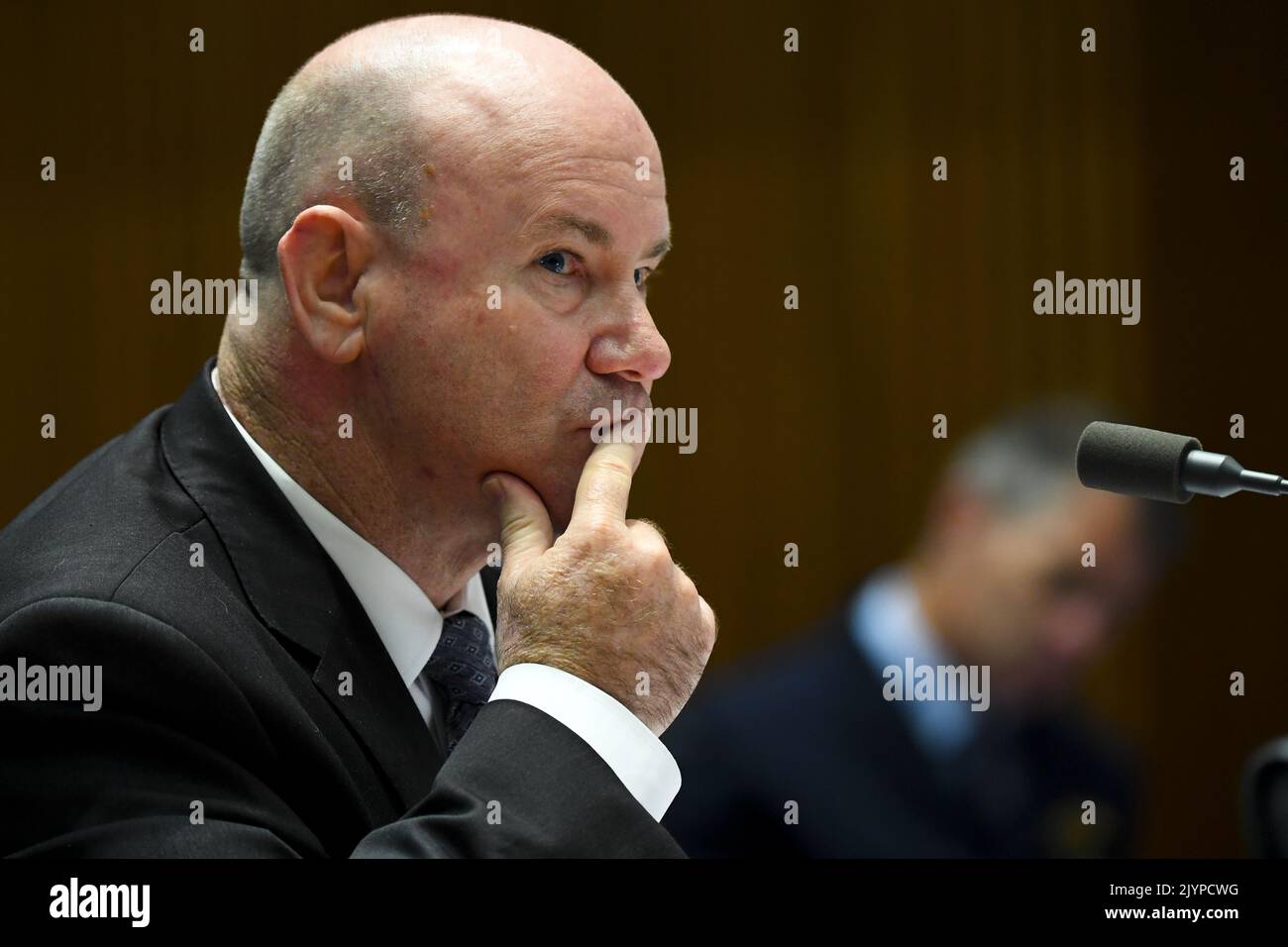 Secretary of the Department of Defence Greg Moriarty speaks during ...
