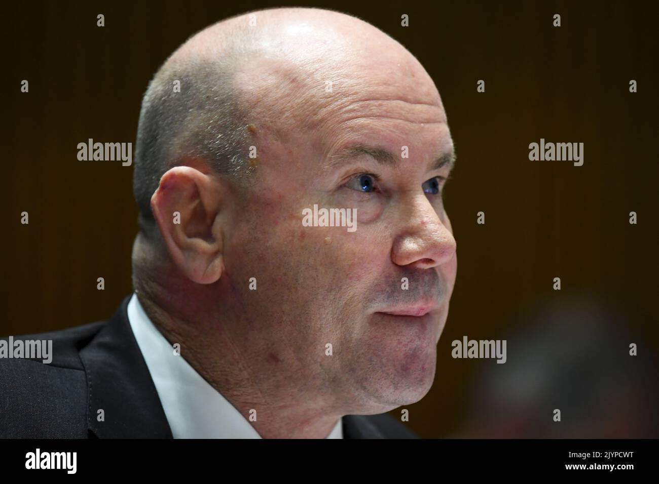 Secretary of the Department of Defence Greg Moriarty speaks during ...