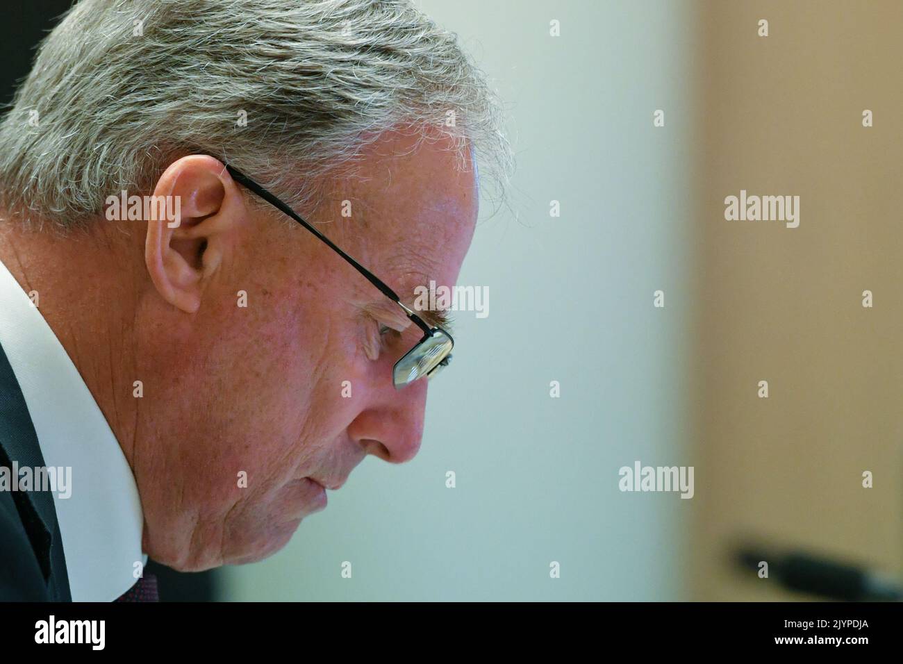 Minister for Aged Care Services Richard Colbeck during Senate Estimates ...