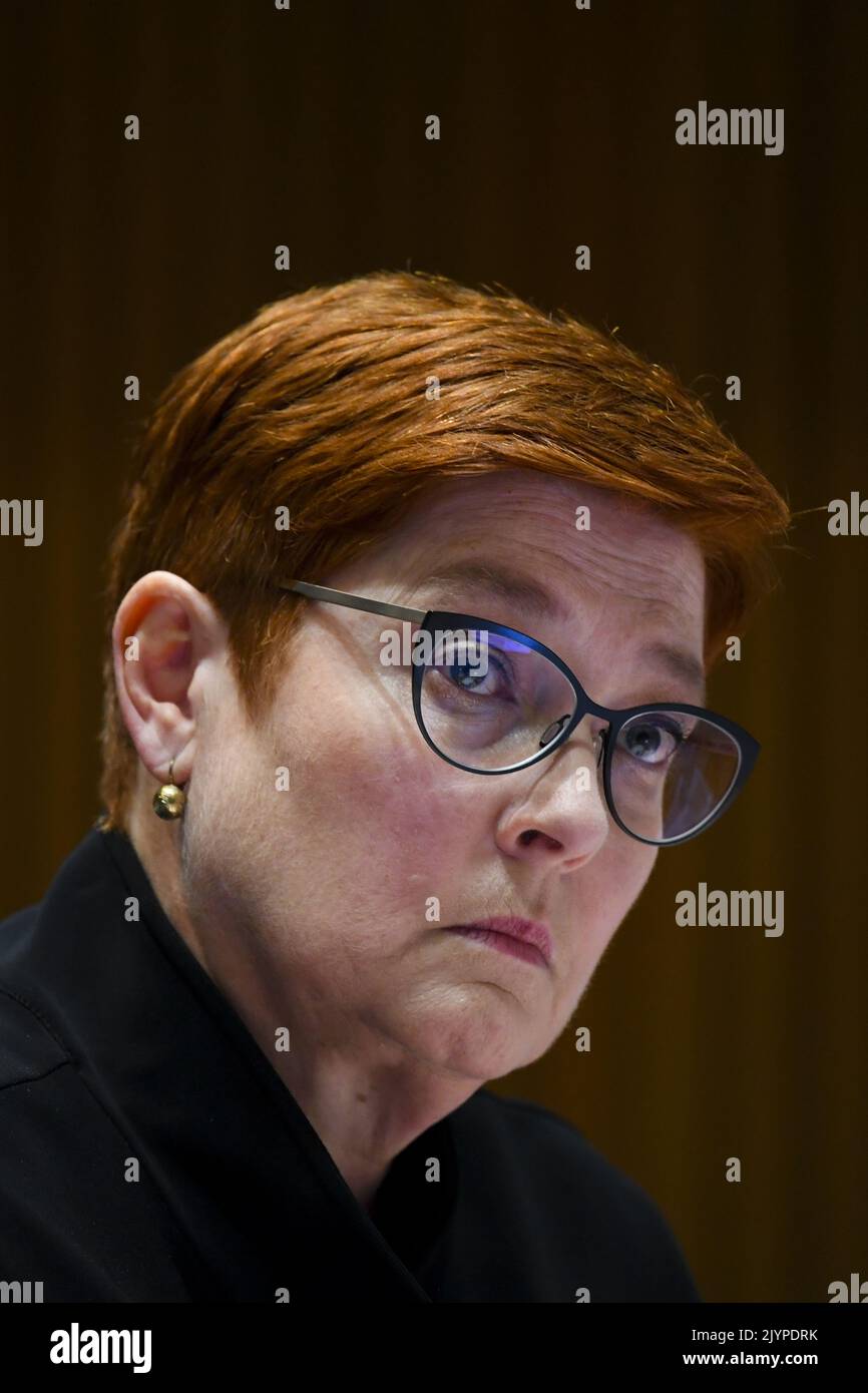 Australian Foreign Affairs Minister Marise Payne speaks during Senate ...