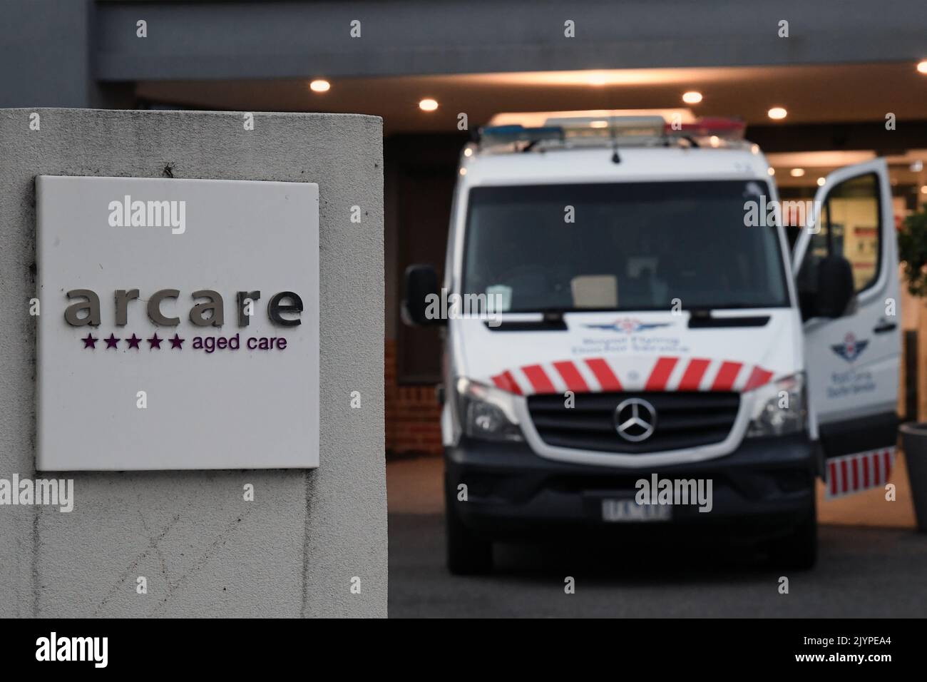 Singage for Arcare Aged Care facility is seen in Maidstone, Melbourne ...