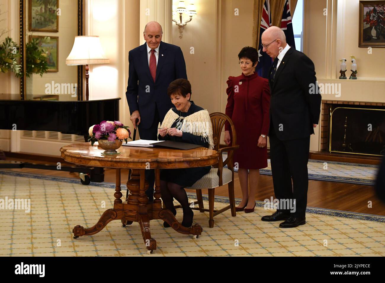 New Zealand Governor-general Dame Patsy Reddy (C) with husband Sir ...