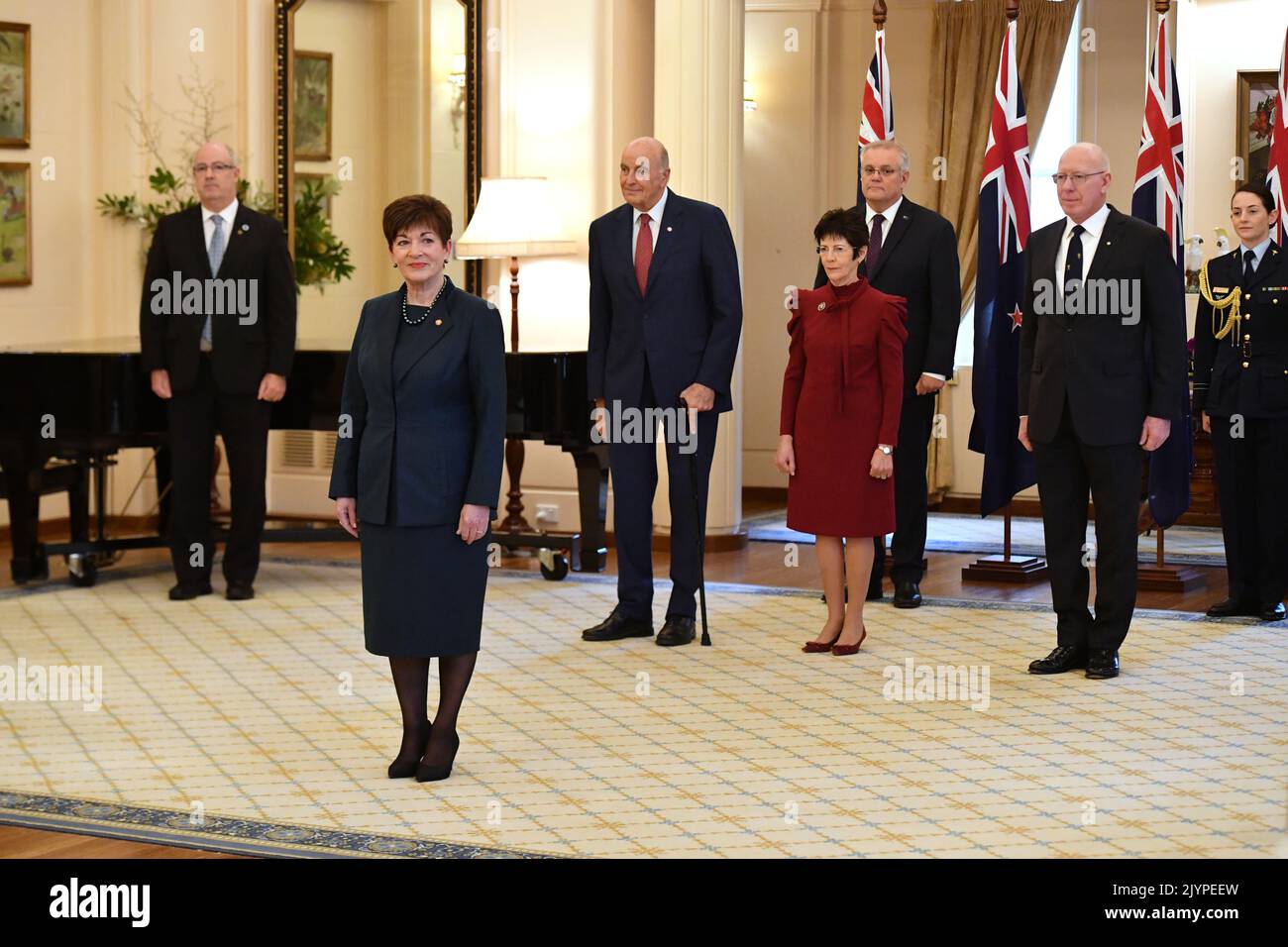 Australia’s Prime Minister Scott Morrison and New Zealand’s Governor ...