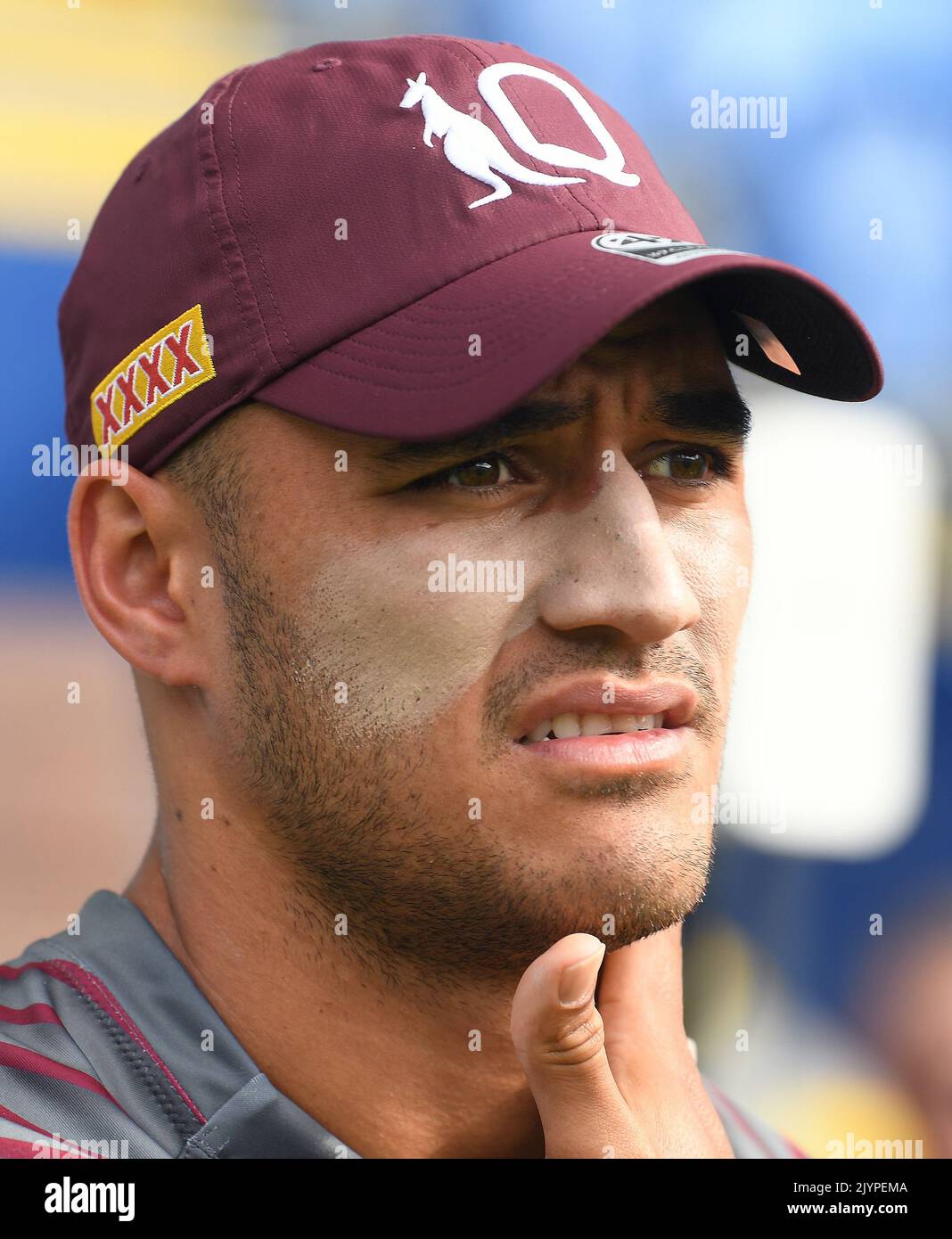 Valentine Holmes is seen during the Queensland Maroons State of Origin ...