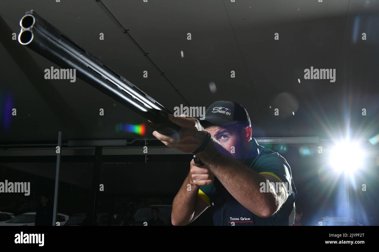 Olympic shooter Thomas Grice is seen during an Australian Olympic ...