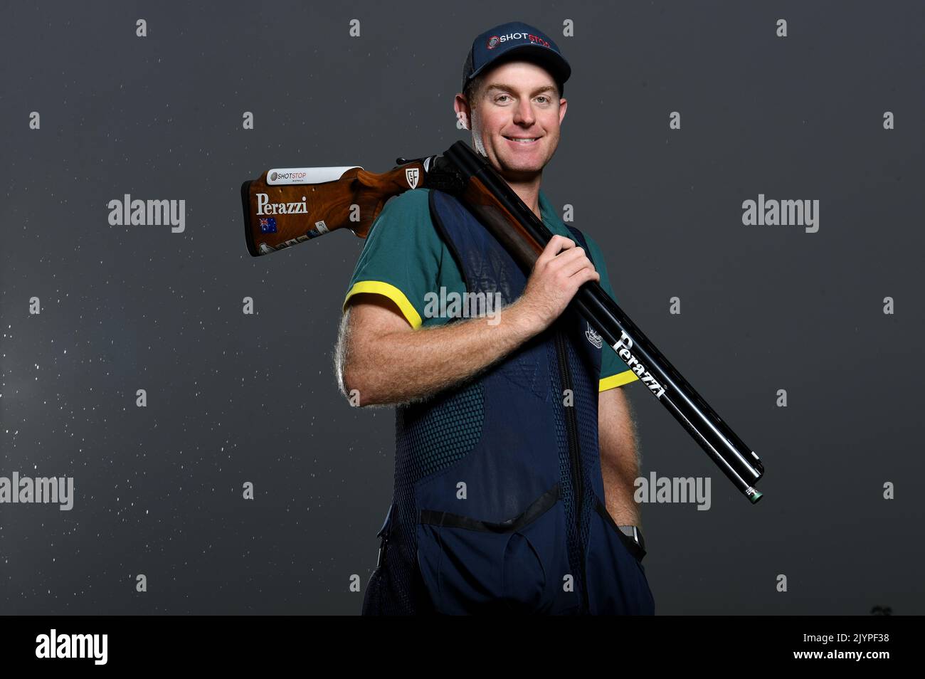 Olympic shooter James Willett poses for a photograph during an ...