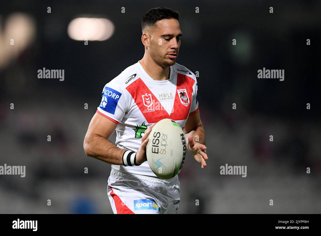 Corey Norman of the Dragons during the warm up ahead of the Round 13 ...