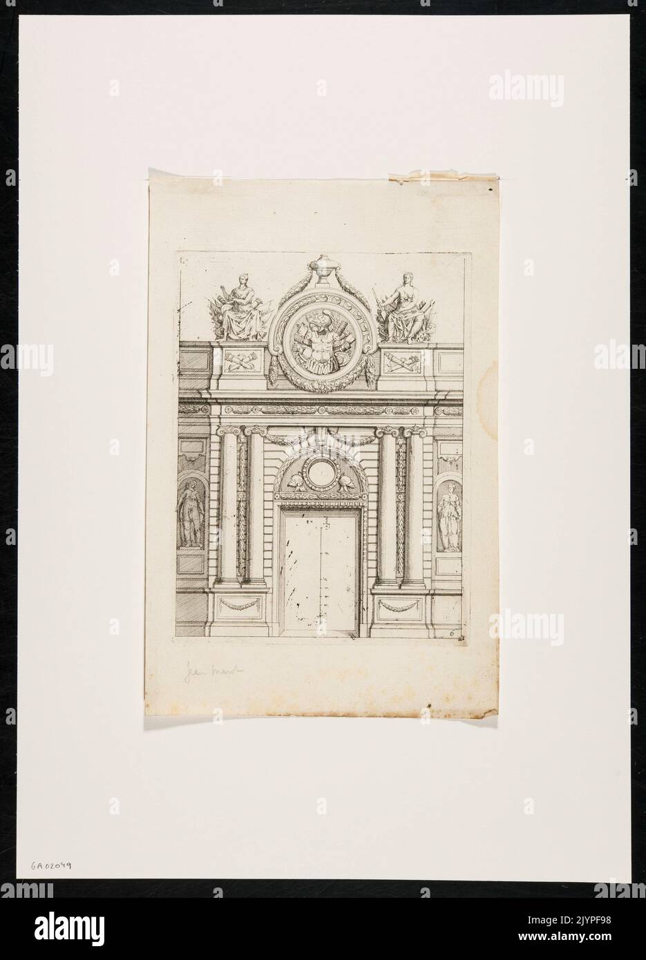 Portal with Ionian columns, sculptures, Frisians and a harness and ...
