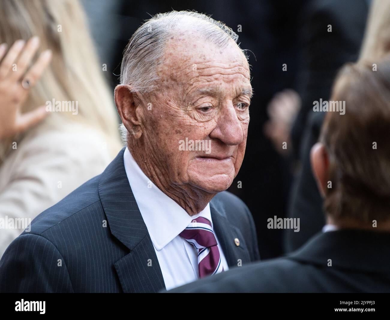 Ken Arthurson outside the Cathedral before the State Funeral for rugby ...