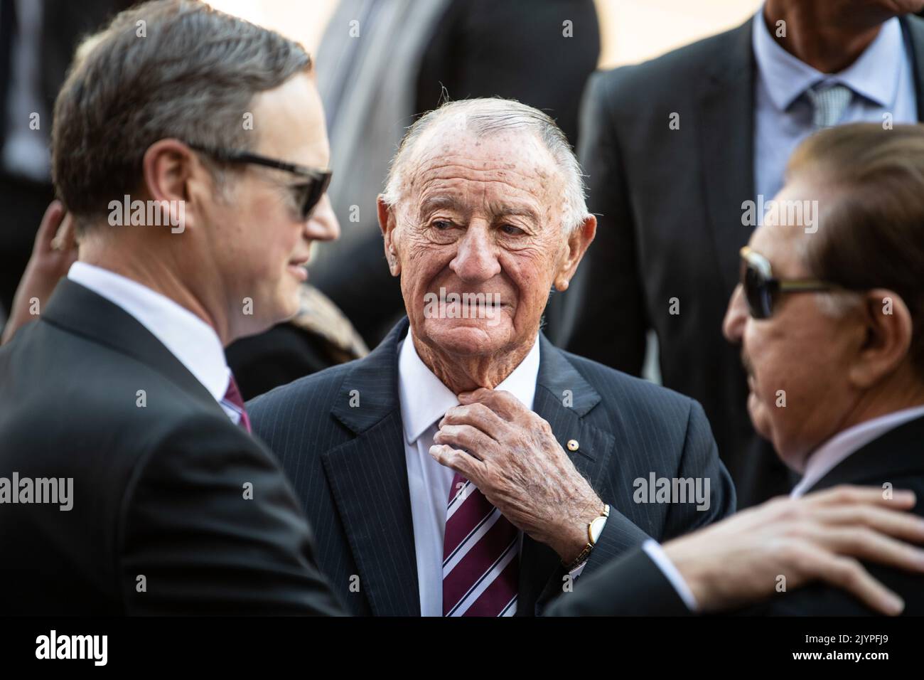 Ken Arthurson outside the Cathedral before the State Funeral for rugby ...