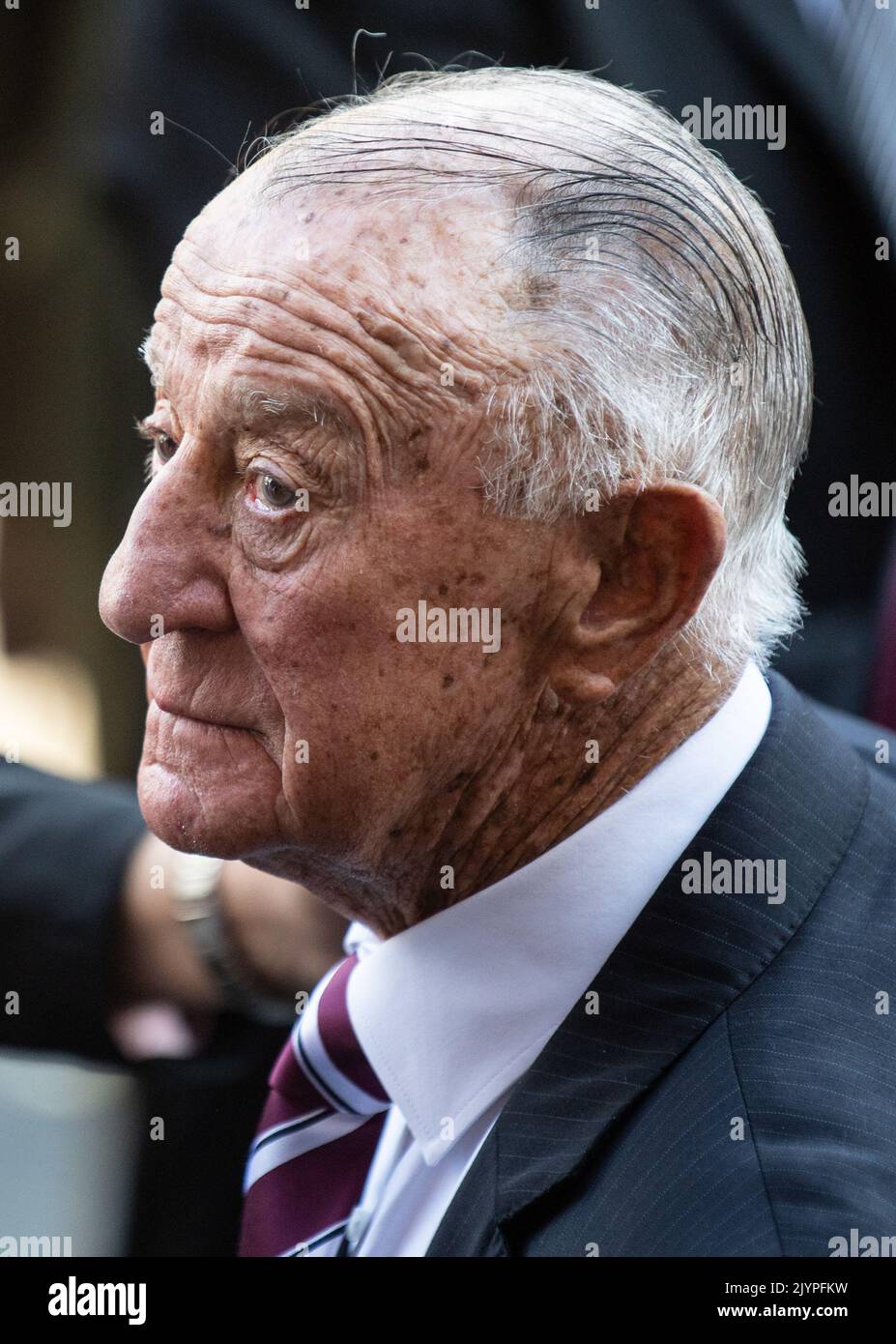 Ken Arthurson outside the Cathedral before the State Funeral for rugby ...