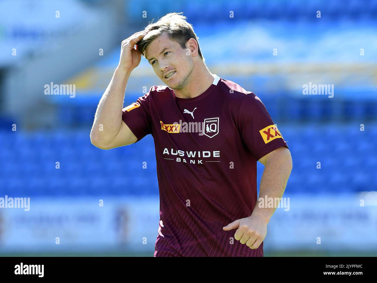 Harry Grant looks on during the Queensland Maroons State of Origin team ...
