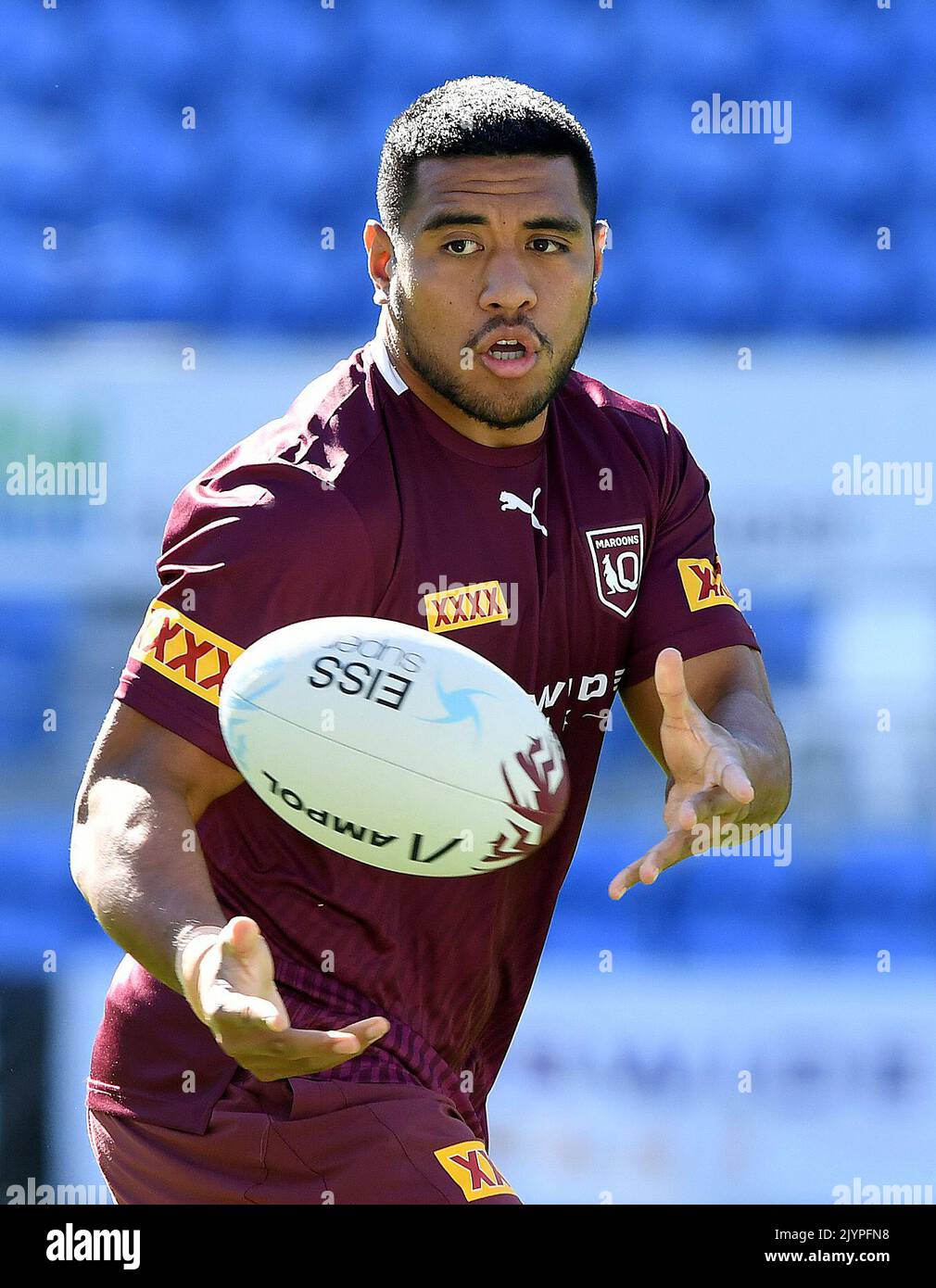 Moeaki Foutiaka is seen during the Queensland Maroons State of Origin ...