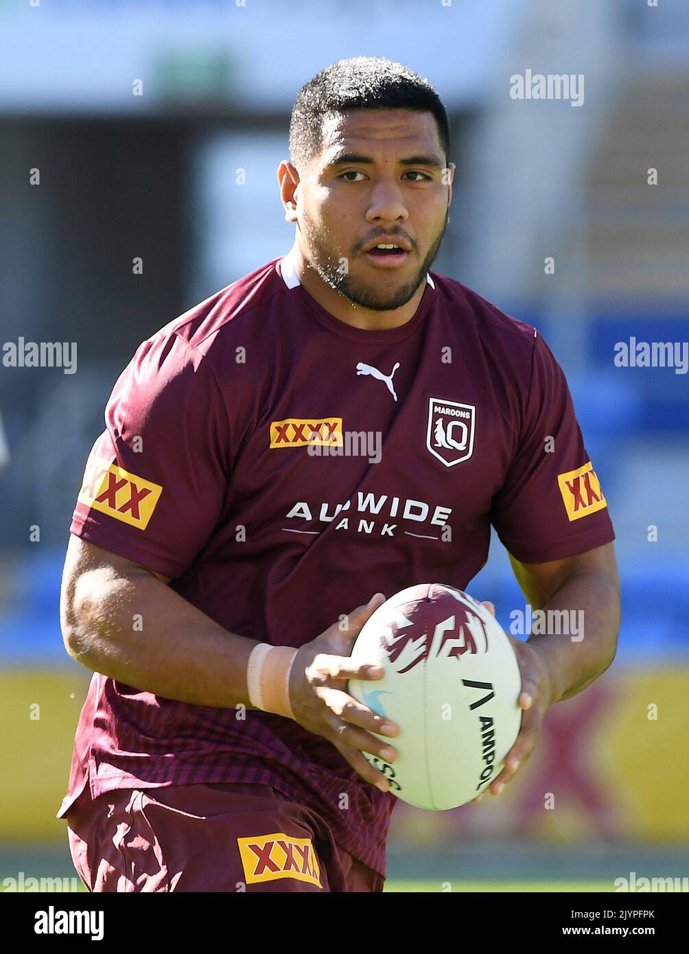 Moeaki Foutiaka is seen during the Queensland Maroons State of Origin ...