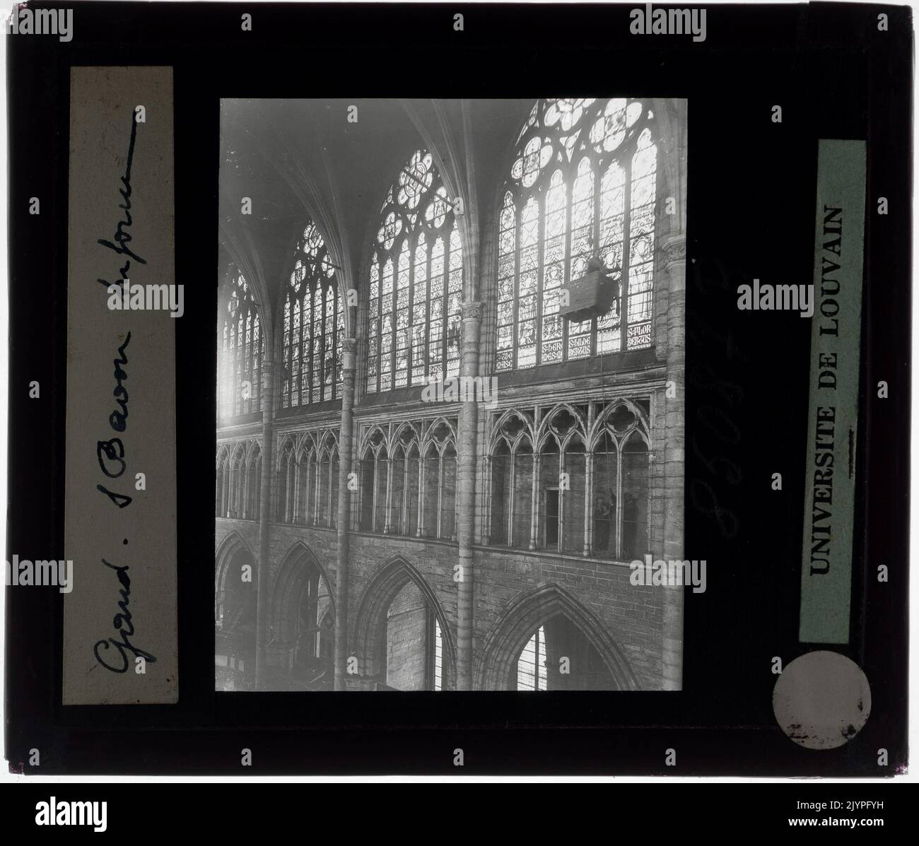 The interior of the Cathedral of Sint-Baafs in Ghent includes a ...