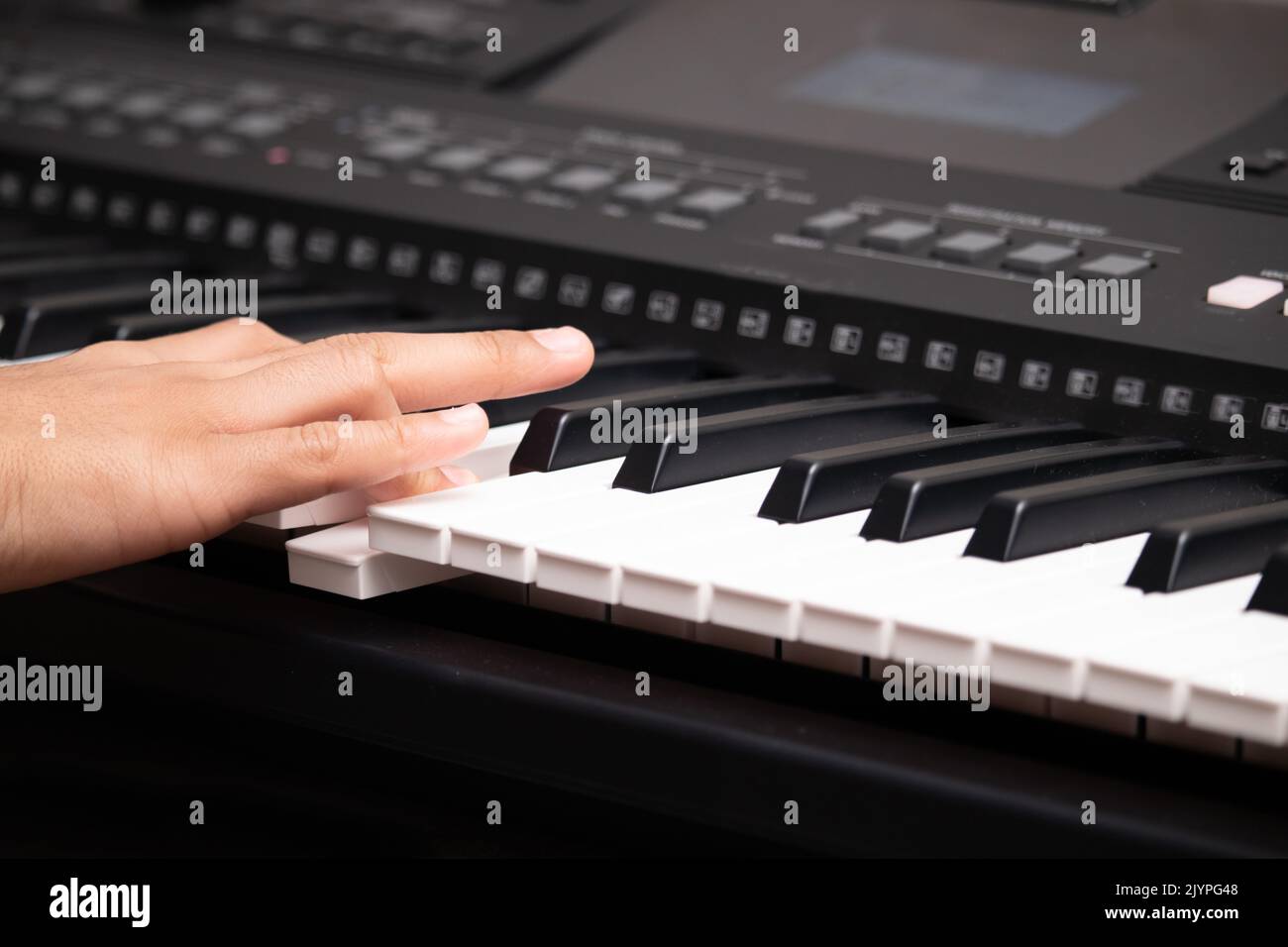 Nimble fingers Of Kid Playing Notes On Piano Or Keyboard. Musical ...