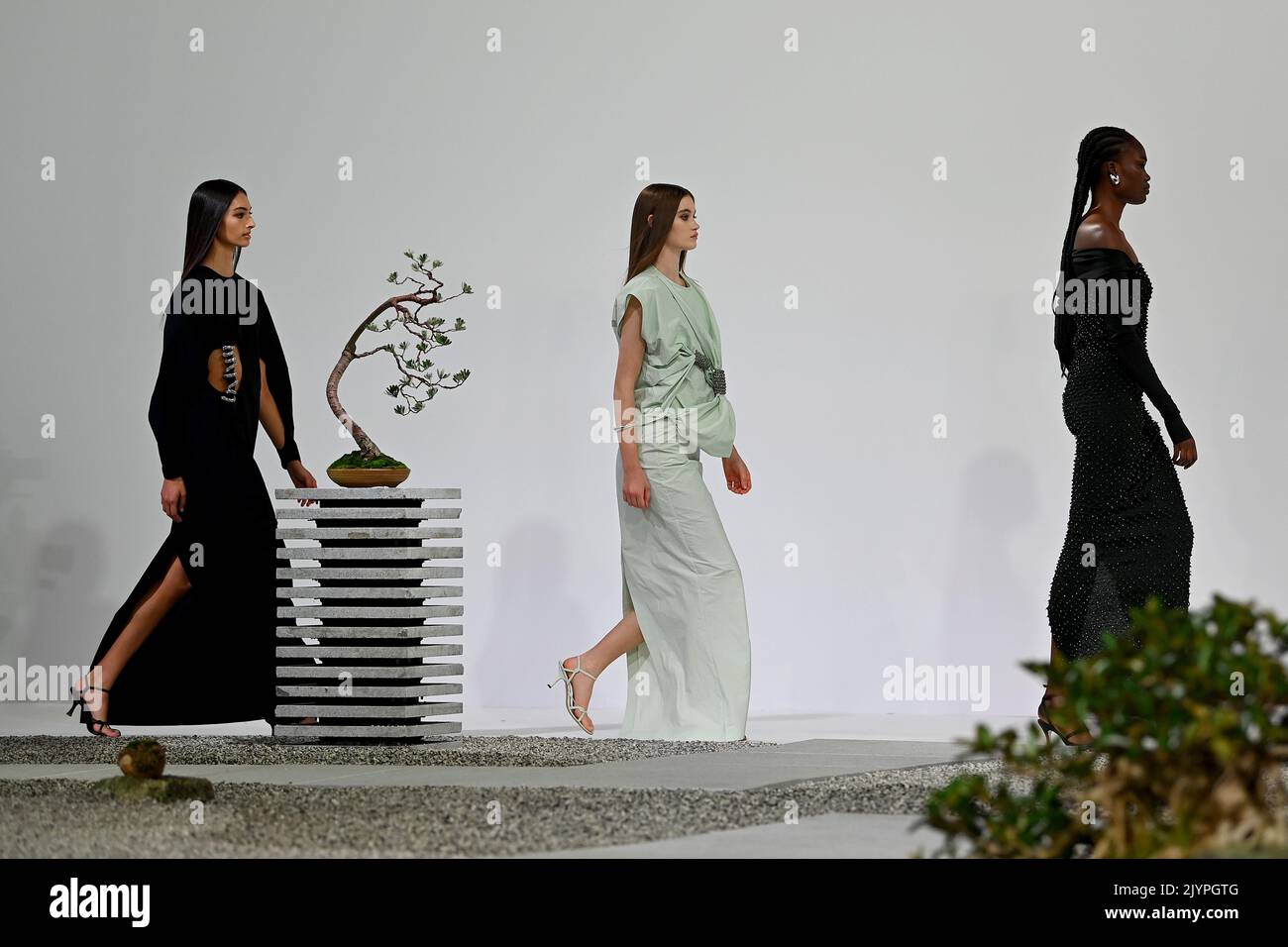 Models walk the runway during the Christopher Esber show at Australian ...