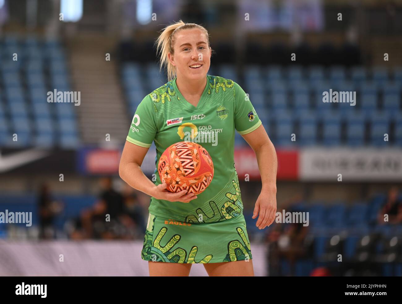 Jess Anstiss of West Coast Fever practicing ahead of the Round 6 Super ...