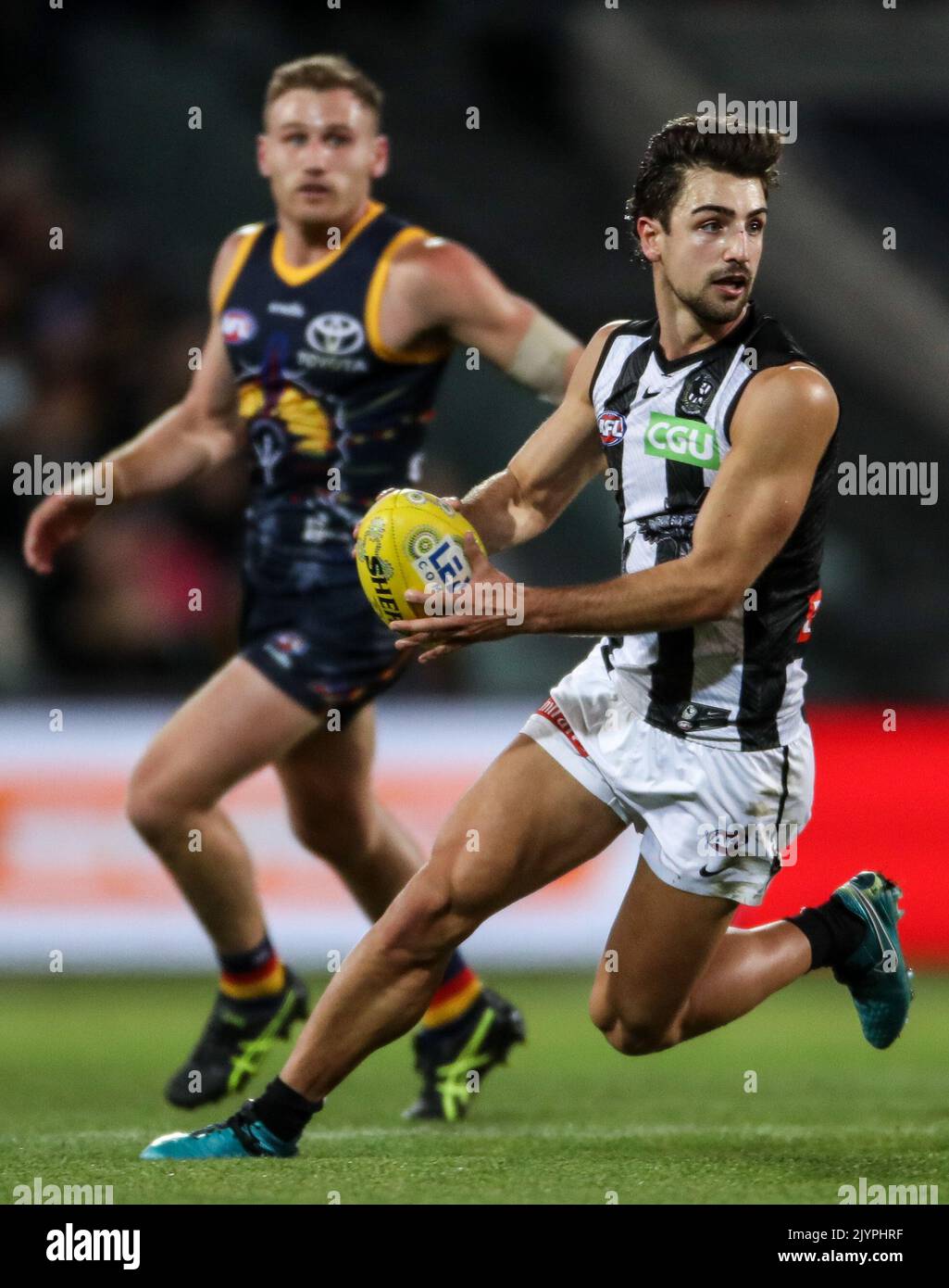 Josh Daicos of the Magpies during the Round 12 AFL match between the ...