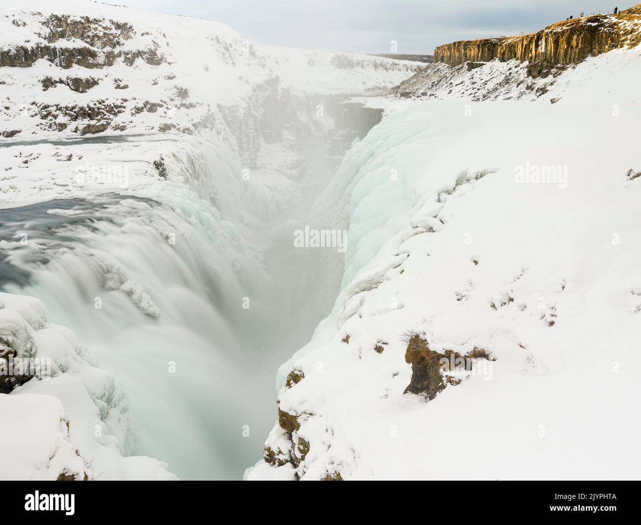 Gullfoss during winter, Iceland. Gullfoss, one of the iconic waterfalls of Iceland during winter ...