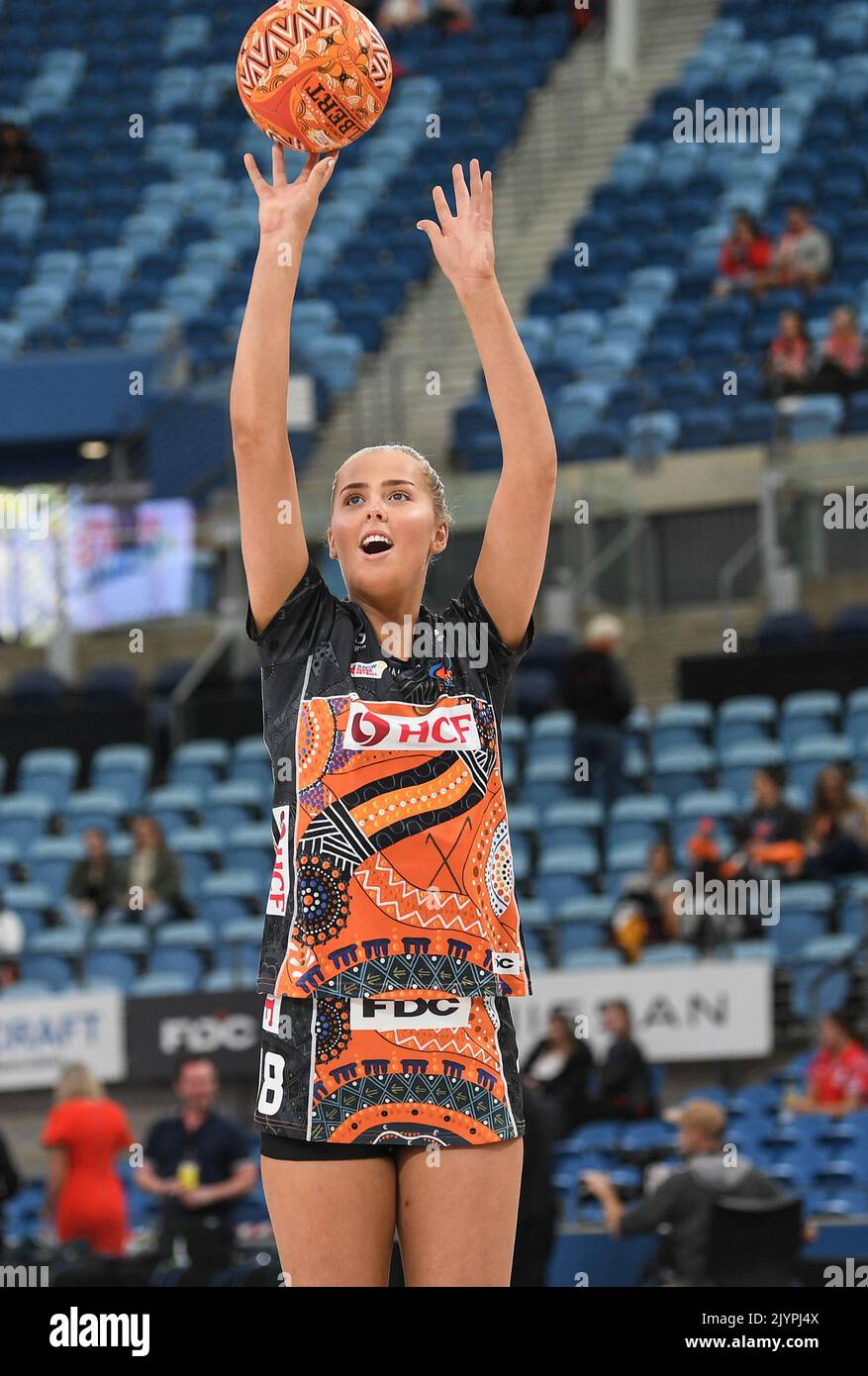 Matisse Letherbarrow of the Giants practicing ahead of the Round 6 ...