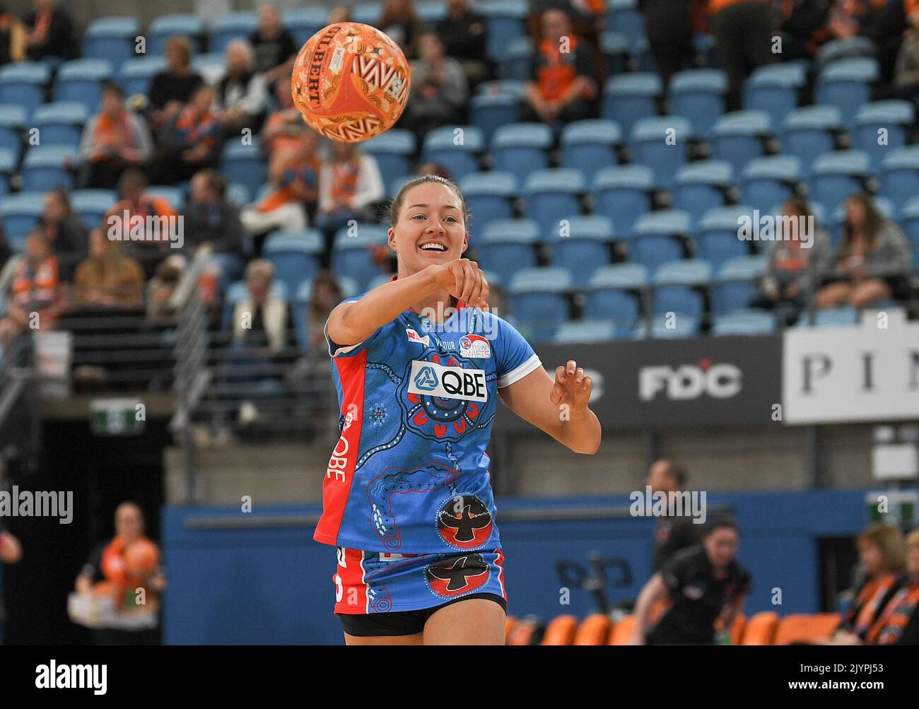 Lauren Moore of the Swifts practicing ahead of the Round 6 Super ...