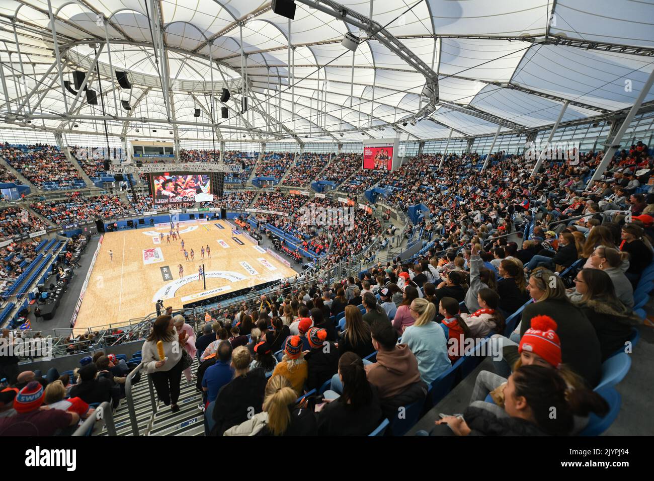 Ken Rosewall Arena during the Round 6 Super Netball match between the ...