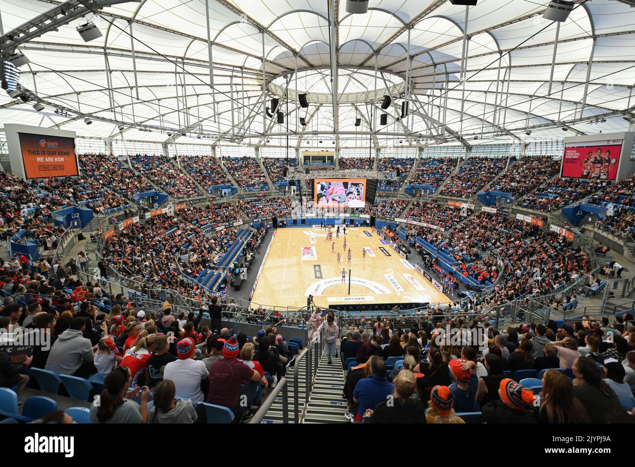 Ken Rosewall Arena during the Round 6 Super Netball match between the ...