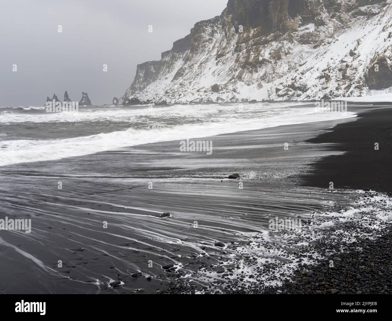 Coast of the North Atlantic near Vik y Myrdal, Iceland. Coast of the ...