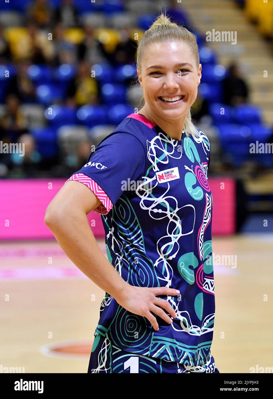 Kate Moloney of the Vixens is seen before the Round 6 Super Netball ...