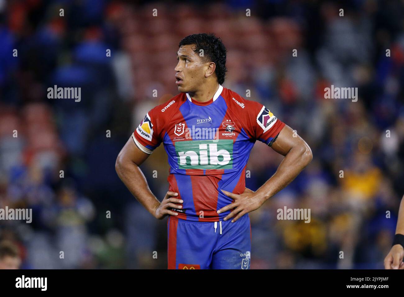 Jacob Saifiti after the Round 13 NRL match between the Newcastle ...