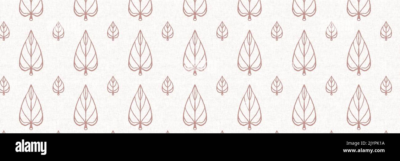 Gender neutral foliage leaf seamless raster border. Simple whimsical 2 ...