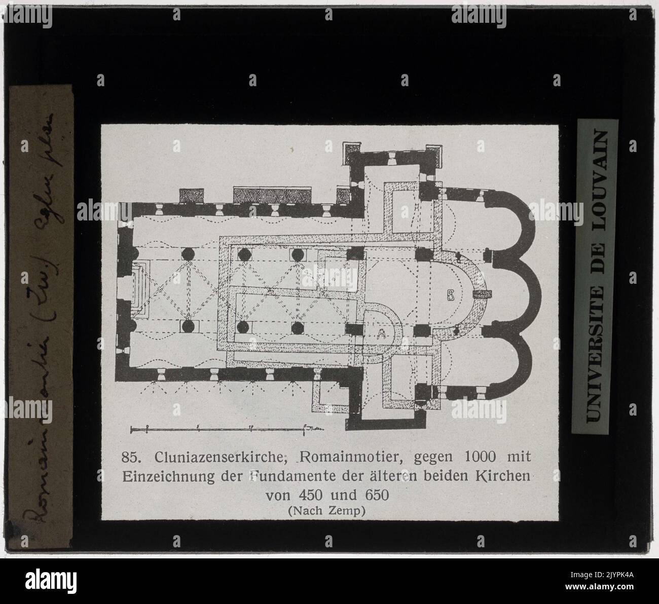 The floor plan of the Abbey Church of Romainm,tier, an architectural ...