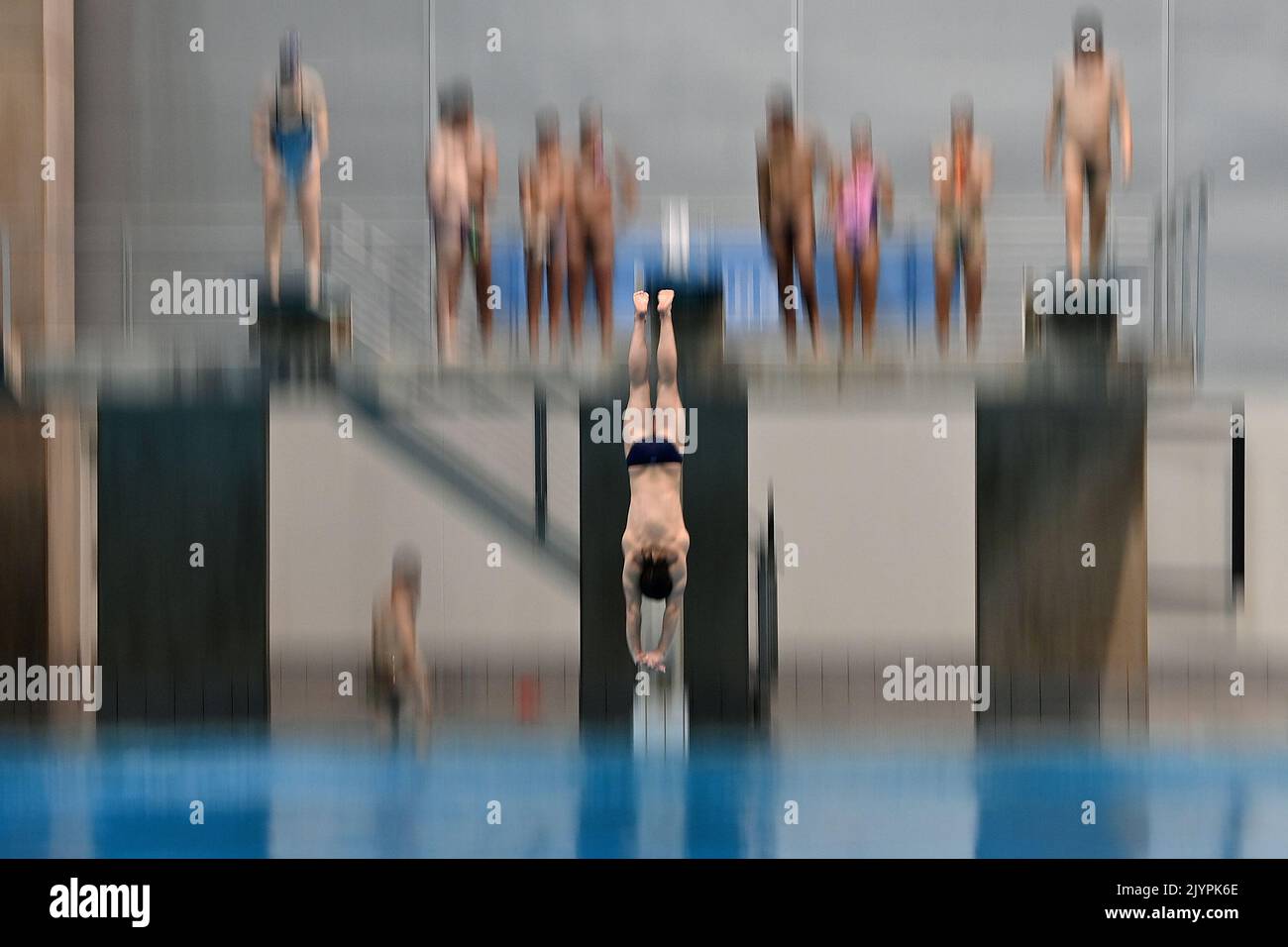 Divers practice during an Australian Diving media event, at the Sydney ...